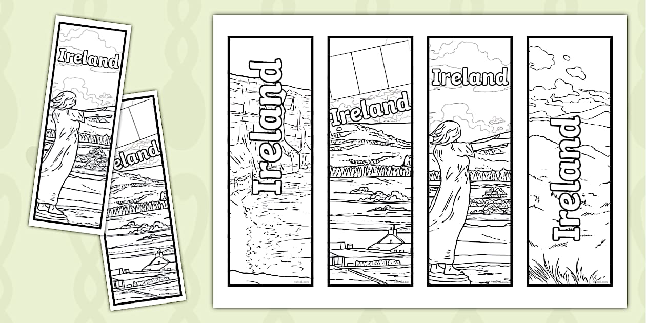 Ireland Colouring Bookmarks (teacher made) - Twinkl