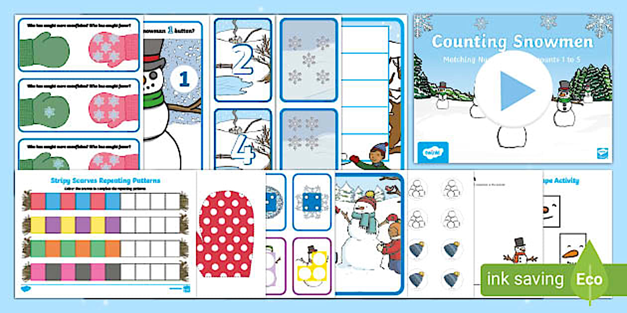 👉 EYFS Nursery Maths Activity Packs: Winter - Twinkl
