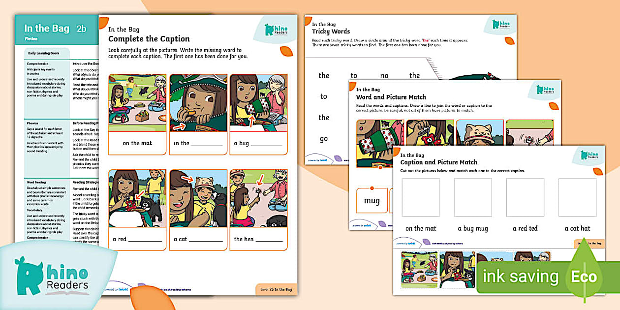 2b In the Bag: Resource Pack - Twinkl Rhino Readers - Twinkl
