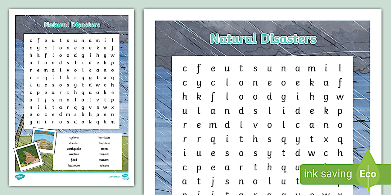 Natural Disasters Word Search (teacher made) - Twinkl