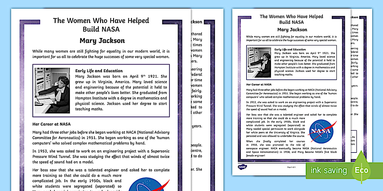 The Women Who Helped to Build NASA: Mary Jackson Fact File