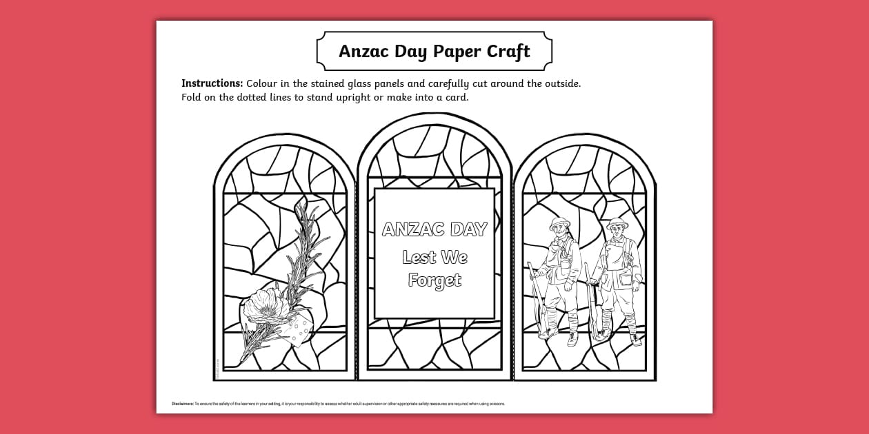 Anzac Day Stained Glass Paper Craft - Twinkl