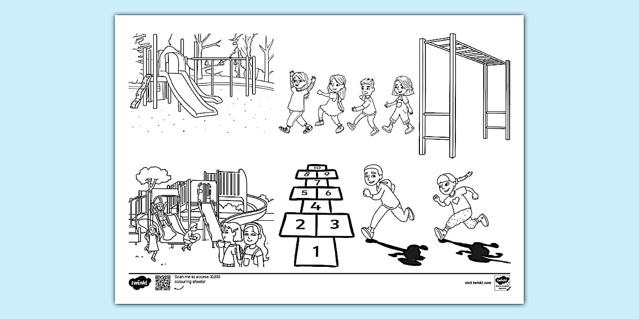 Playground Doodle Colouring Page (teacher made) - Twinkl