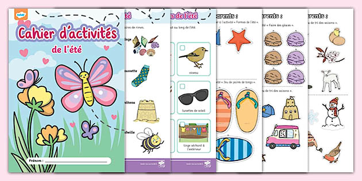 Cahier d'activités de l'été pour maternelle - Twinkl