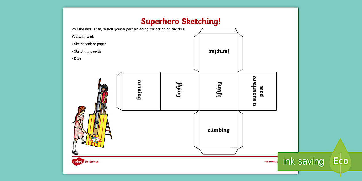 KS2 Superhero Story Sketching Activity (teacher made)