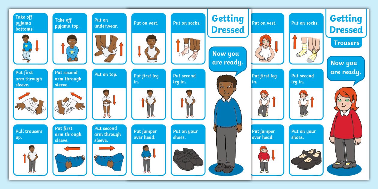 Getting Dressed Routine Mats - Twinkl