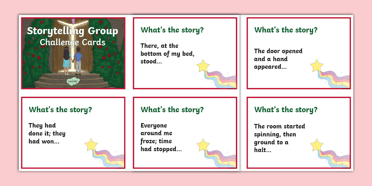 Storytelling Group Challenge Cards (teacher made) - Twinkl
