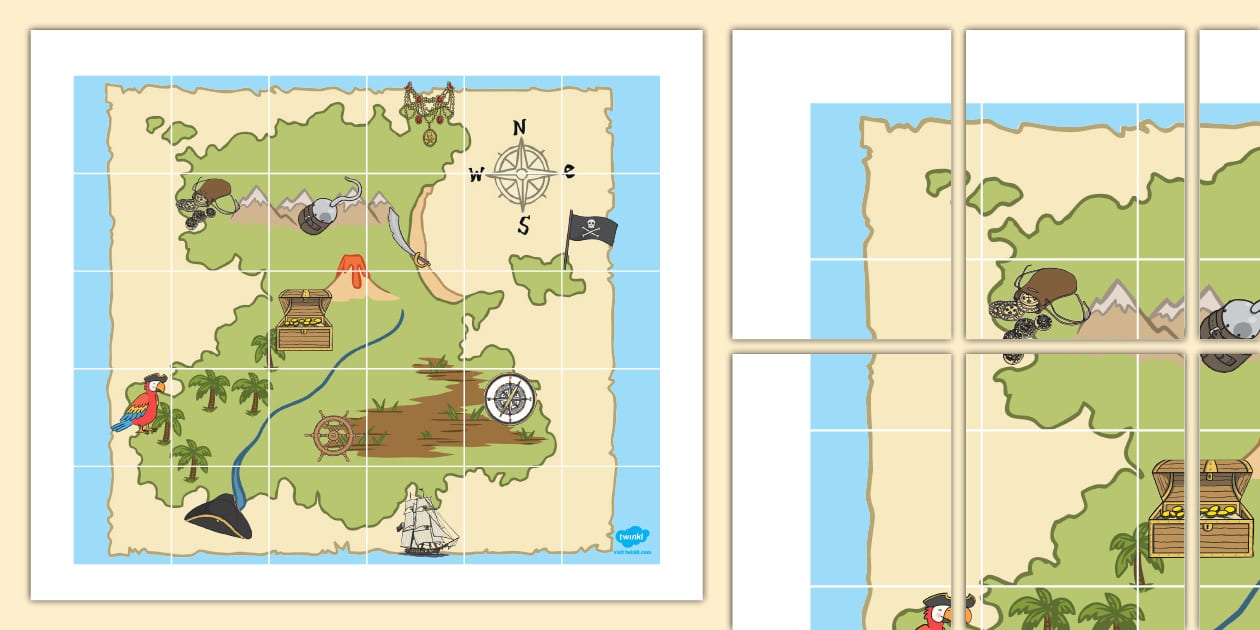 Pirate Map Mat Activity (Compatible with Bee-Bot) - Twinkl