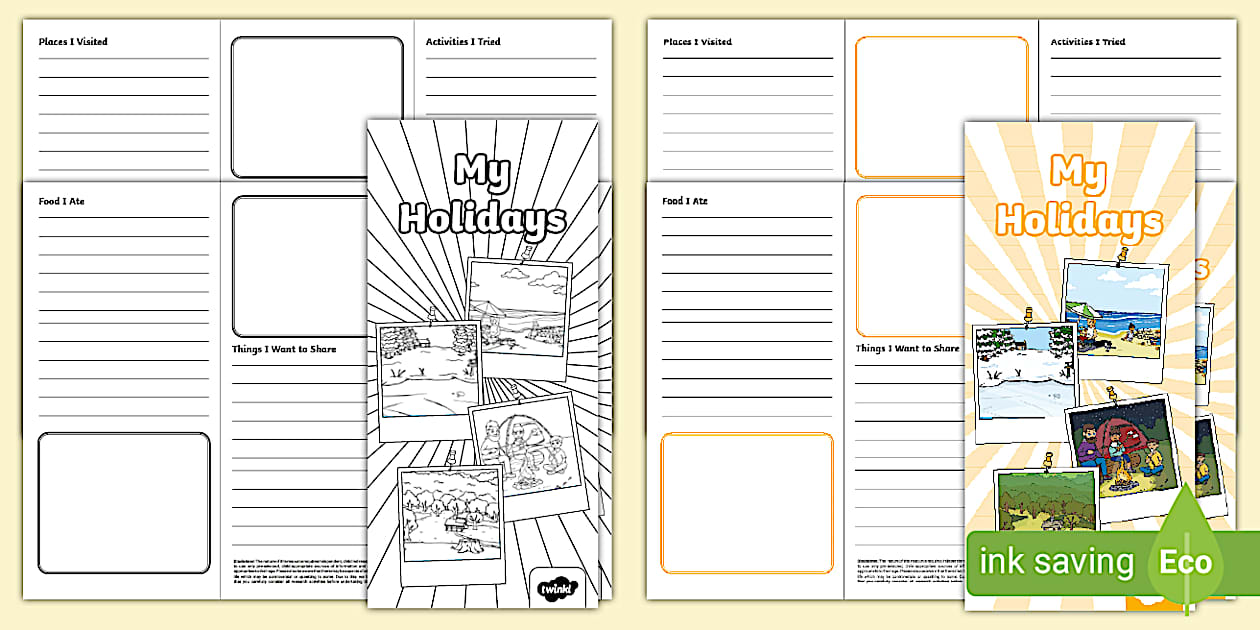 My Holidays Leaflet Template (teacher made) - Twinkl