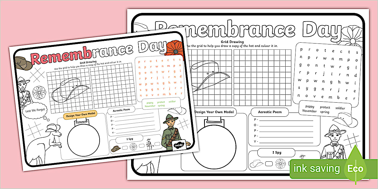 Remembrance Day Activity Mat (l'enseignant a fait) - Twinkl