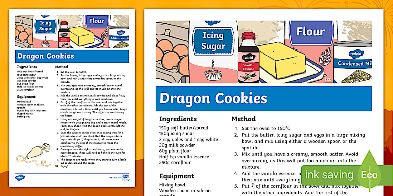 Dragon Cookies Recipe for Chinese New Year - Twinkl