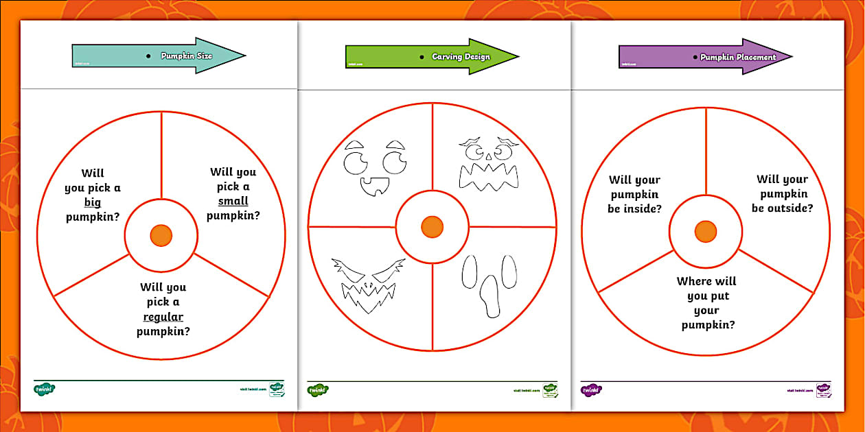 Pumpkin Carving Spinner Game (teacher made) - Twinkl