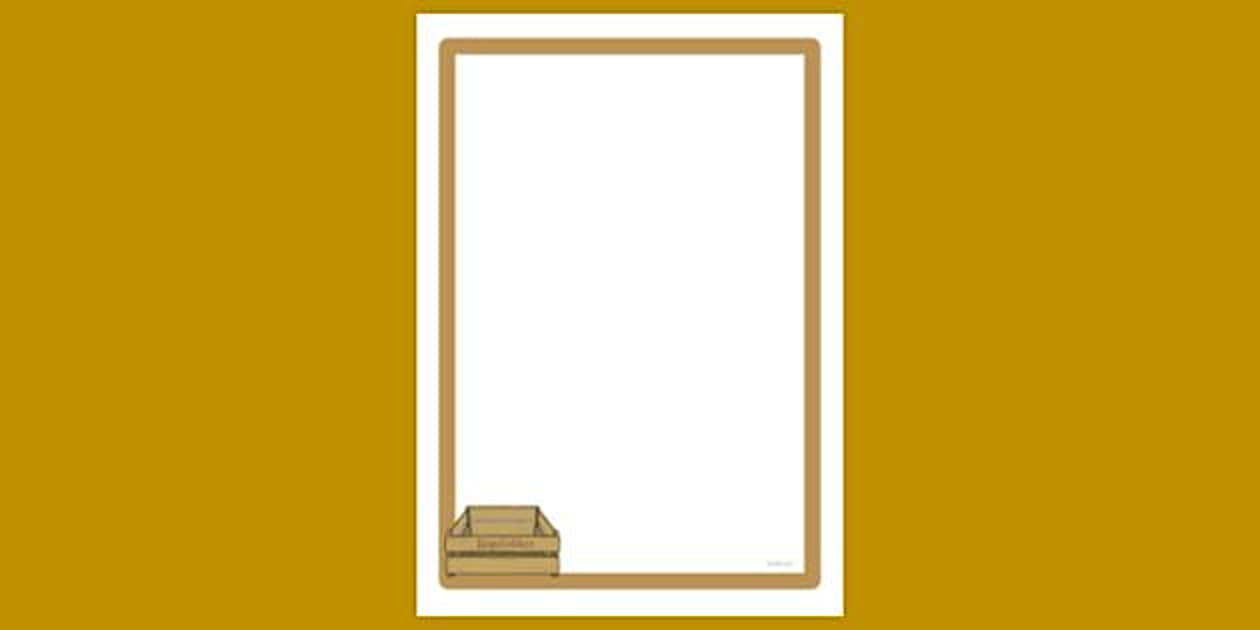 Simple Blank Vegetable Crate Box Page Border | Twinkl