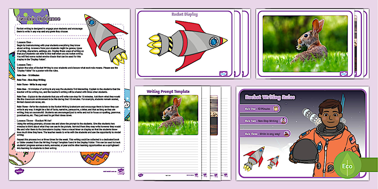 Easter Themed Rocket Writing Pack - Primary Education