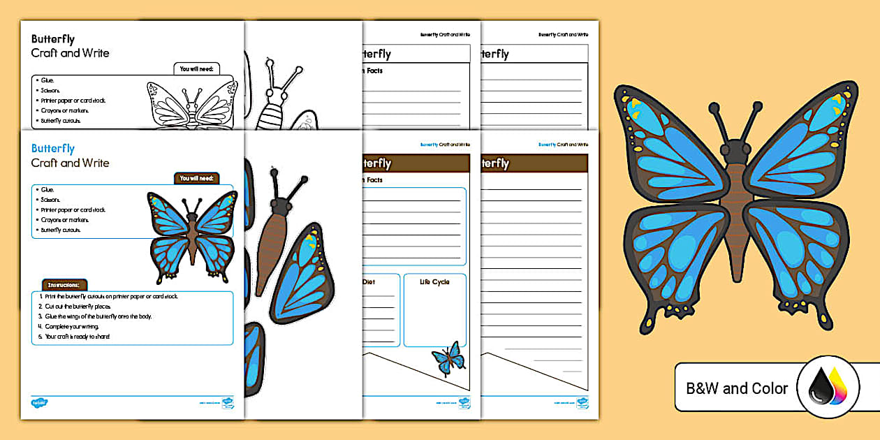 Fun Butterfly Craft Printable for Spring | Twinkl USA