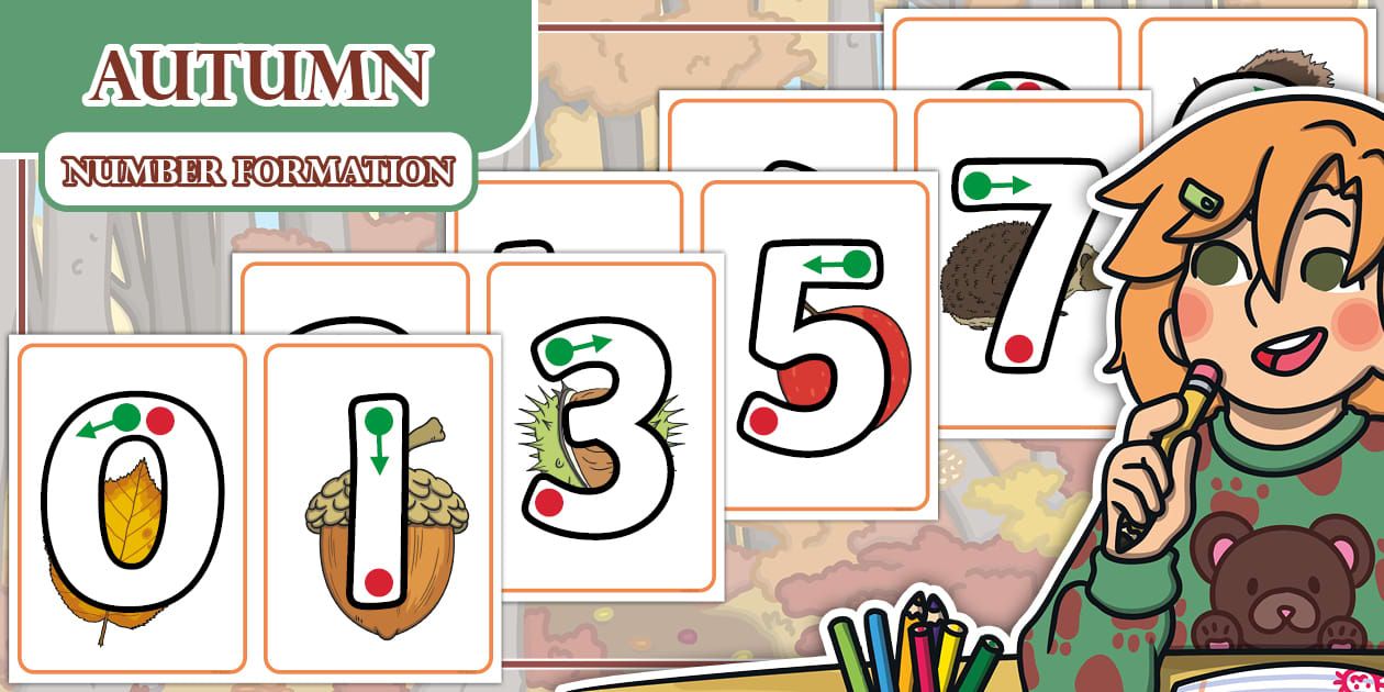 👉 Autumn Number Formation Cards - Twinkl - KS1 - Twinkl
