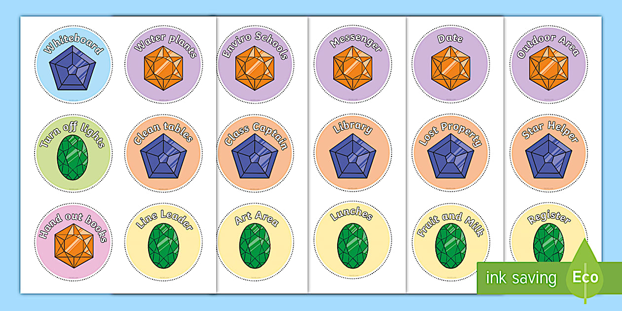 Jewel Job Labels (teacher made) - Twinkl
