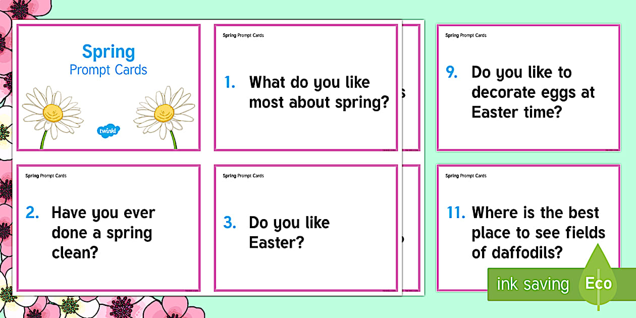 Spring Prompt Questions Adult Guidance (teacher made)
