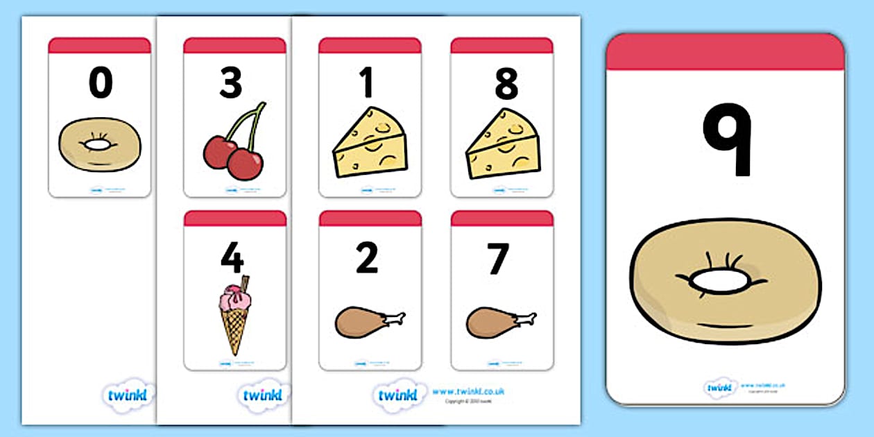 Number Bonds to 9 Matching Cards (Food) (teacher made)