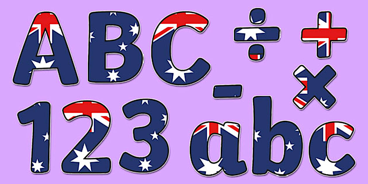 Australian Flag Display Lettering (teacher made) - Twinkl