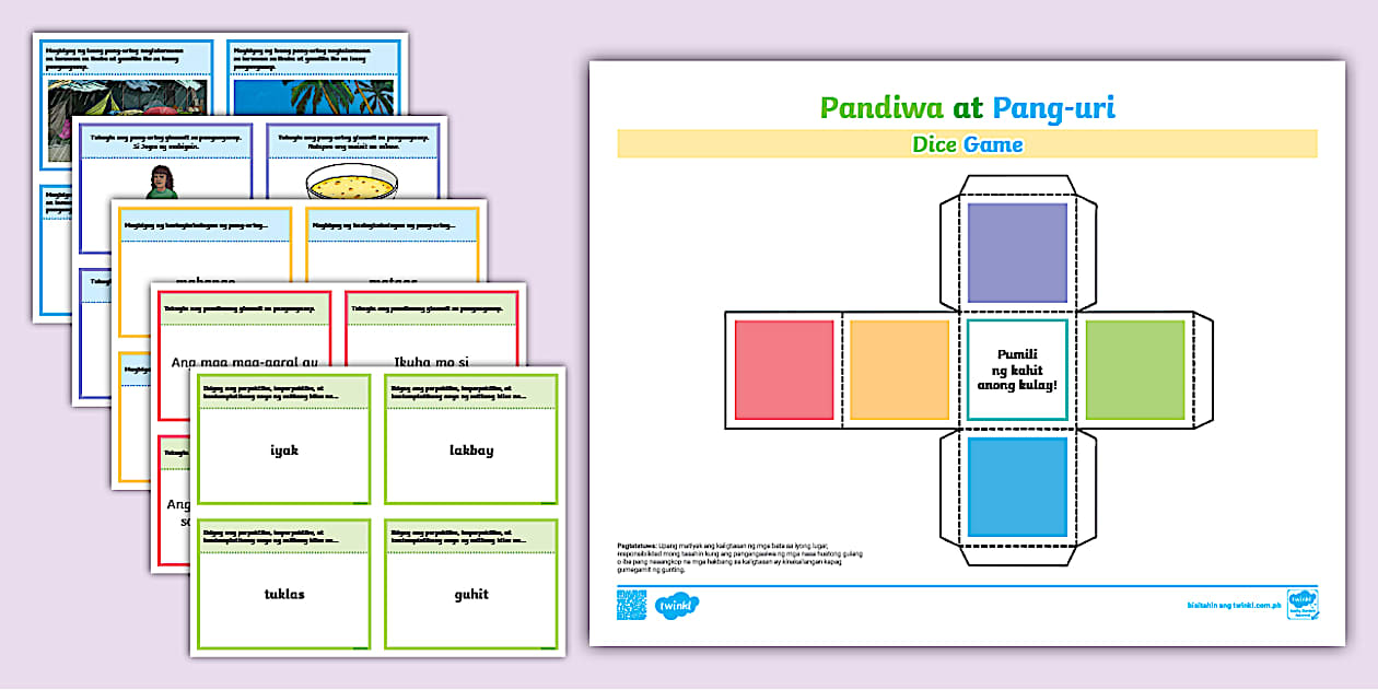 Pandiwa at Pang-uri: Dice Game | Grades 4 - 6 | Twinkl PH