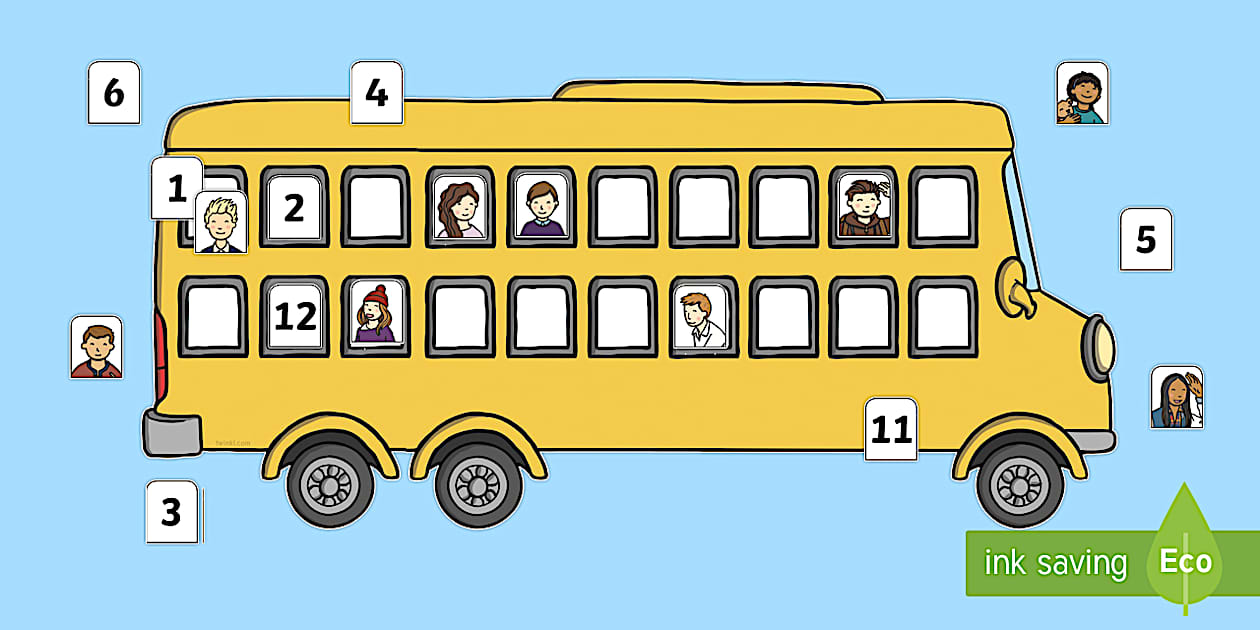 Bus Counting Cut-Outs (teacher made) - Twinkl
