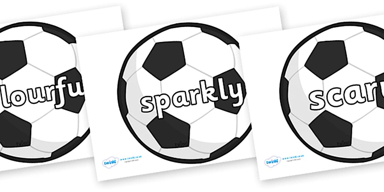 Cursive Wow Words on Footballs (teacher made) - Twinkl
