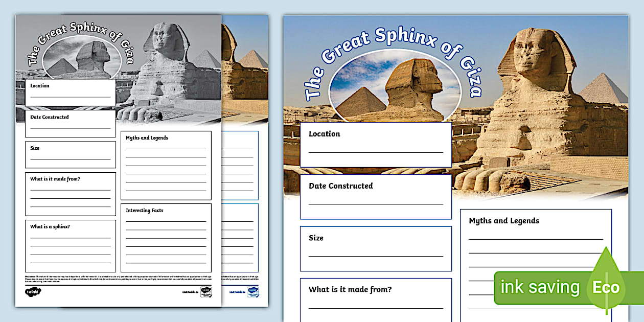 The Great Sphinx of Giza Fact File Template (teacher made)
