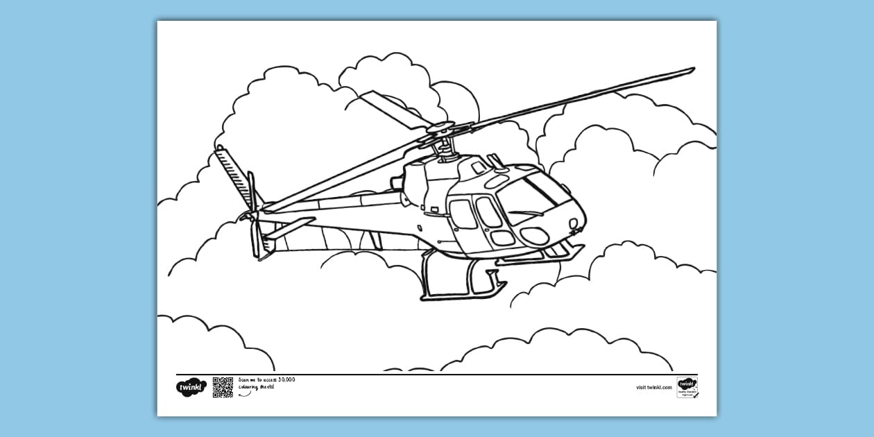 Helicopter Colouring | Colouring Sheets (teacher made)