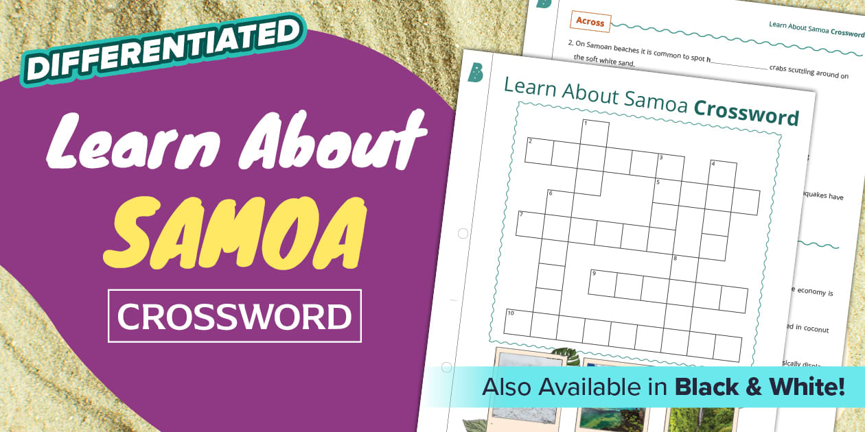 Learn About Samoa Crossword (teacher made) - Twinkl