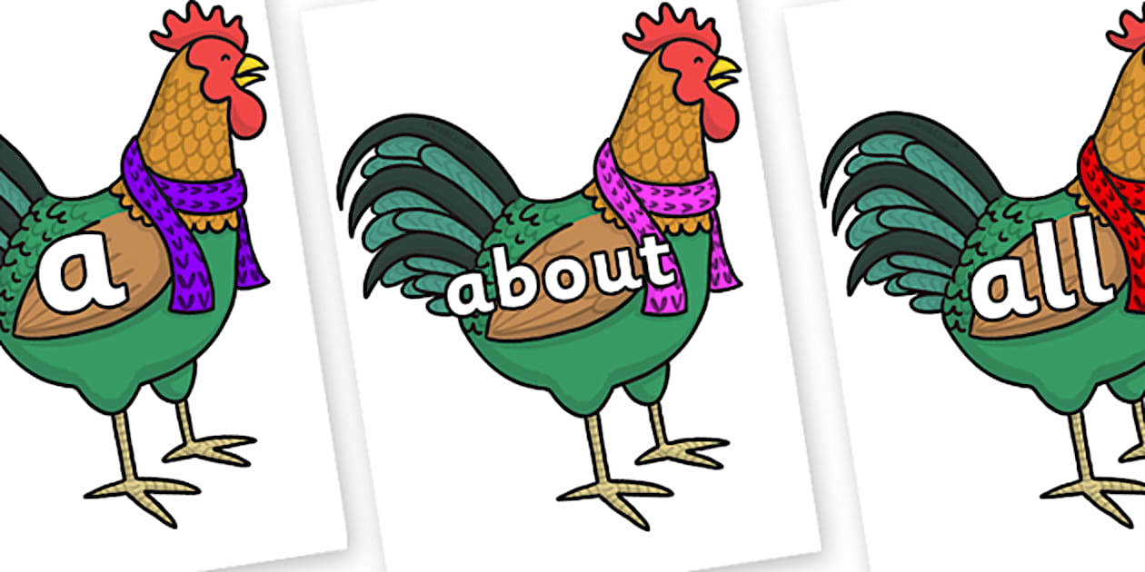 100 High Frequency Words on Cocky Locky (teacher made)