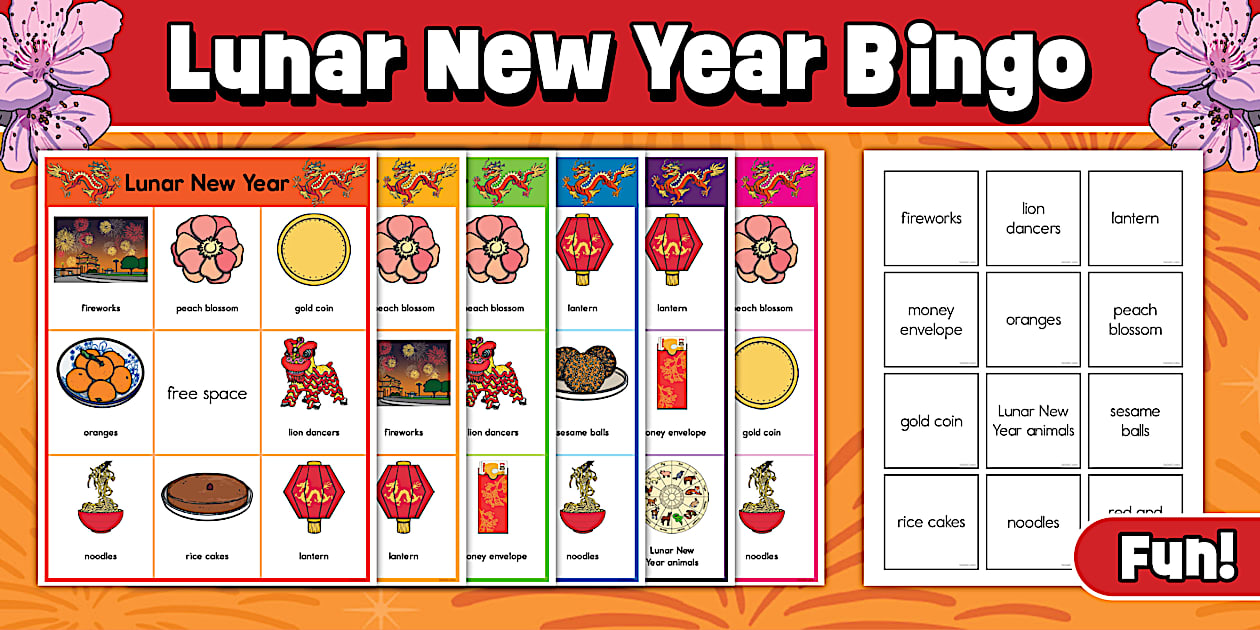 Lunar New Year Bingo for K-2nd Grade