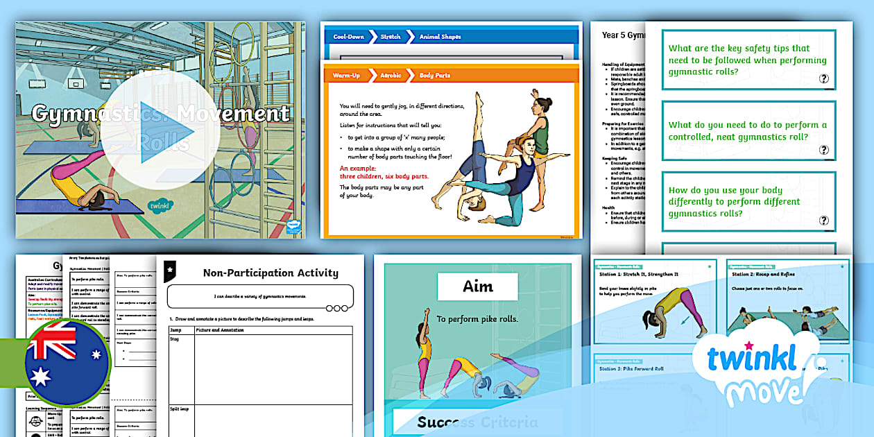 Move PE Year 5 Gymnastics: Movement Lesson 2: Rolls Lesson Pack