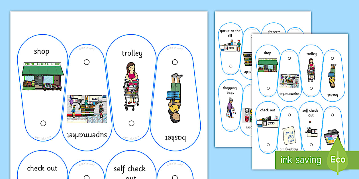 Editable Going to the Supermarket Communication Fan - Twinkl