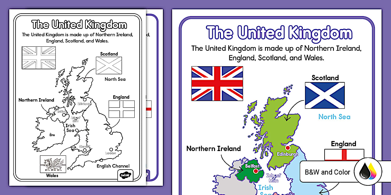 United Kingdom Map Poster (teacher made) - Twinkl