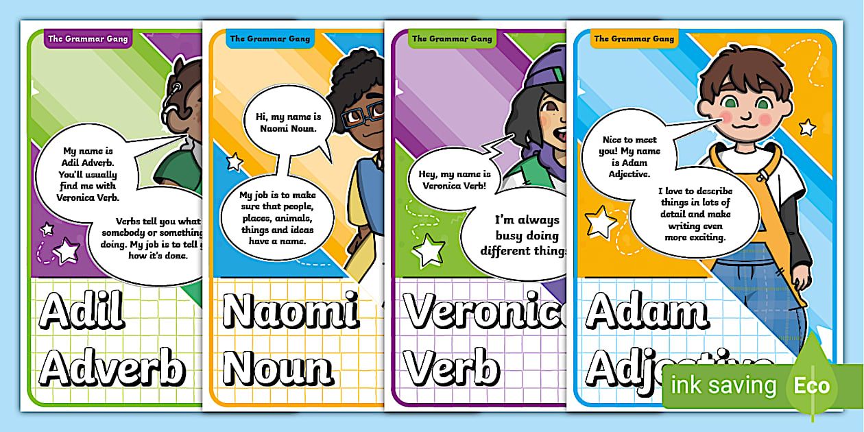 Grammar Gang Character Display Posters - Twinkl