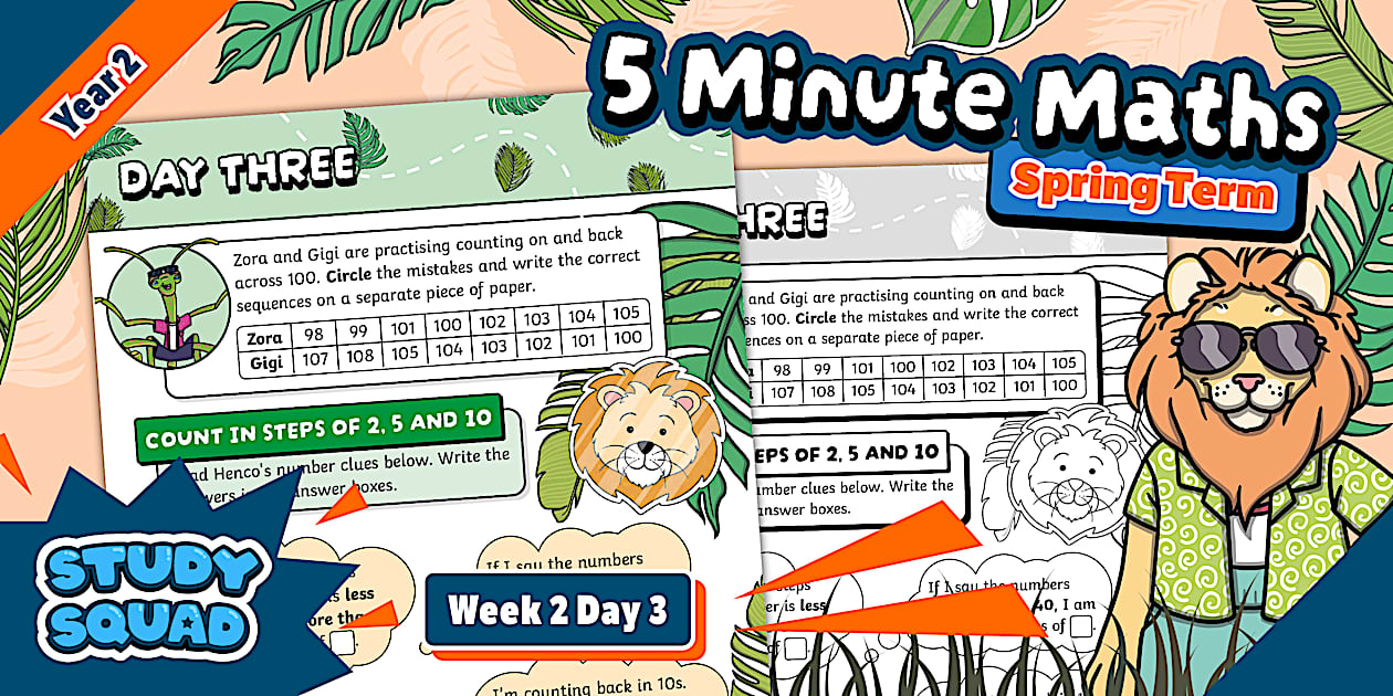 👉 Study Squad 5 Minute Maths - Year 2 Spring - Week 2 Day 3