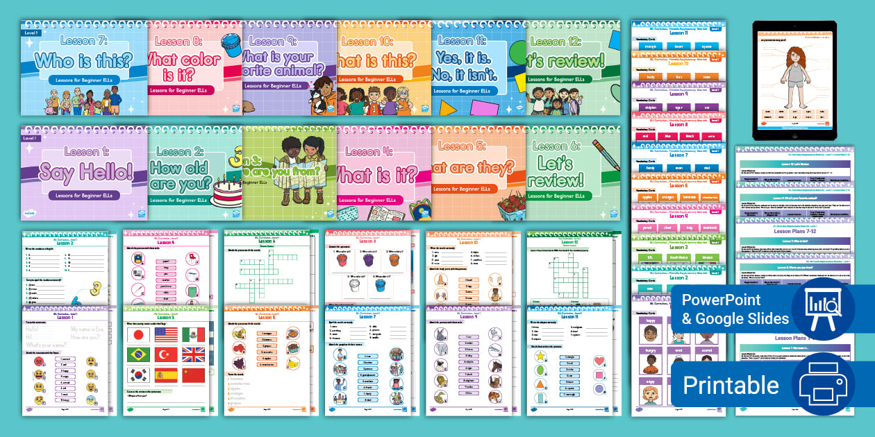 Complete Level 1 ELL Curriculum: 12 Foundational Lessons Pack