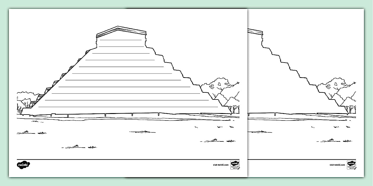 Maya Temple Writing Template (teacher made) - Twinkl