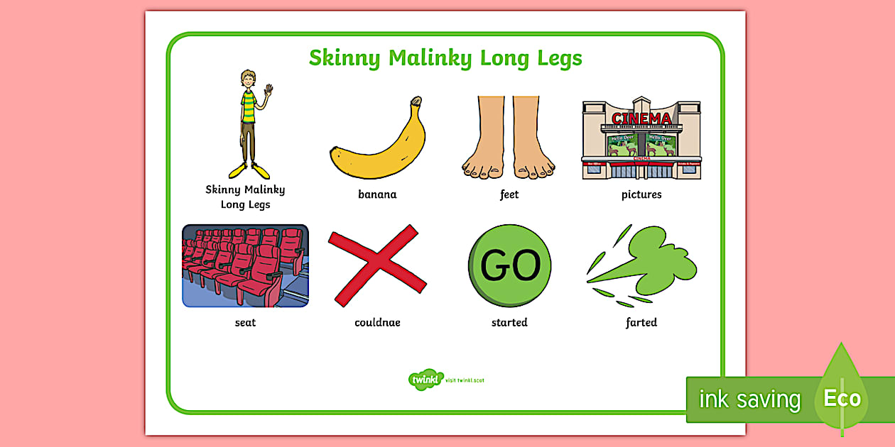Skinny Malinky Long Legs Word Mat (teacher made) - Twinkl