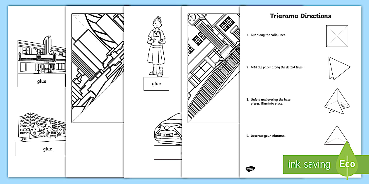 VIC City Landscape Triarama Worksheet (teacher made)