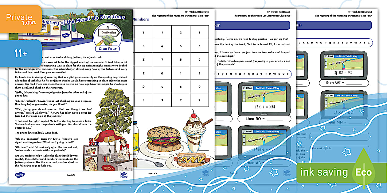 11+ Verbal Reasoning Summer Mystery Challenge Clue Four