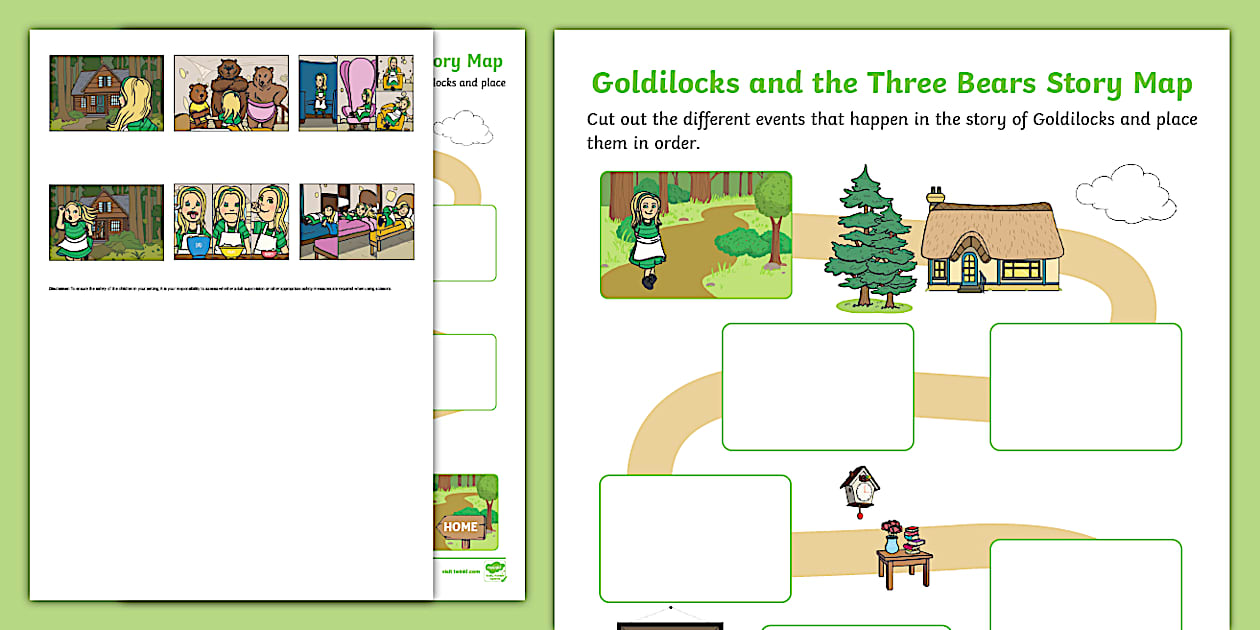 Goldilocks and the Three Bears Cut and Stick Story Map Activity