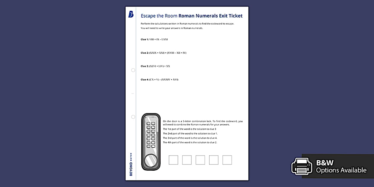 👉 Escape the Room - Learning Roman Numerals | KS3 Maths | Beyond