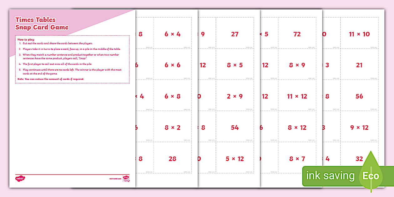 👉 Times Table Snap Card Game (Teacher-Made) - Twinkl