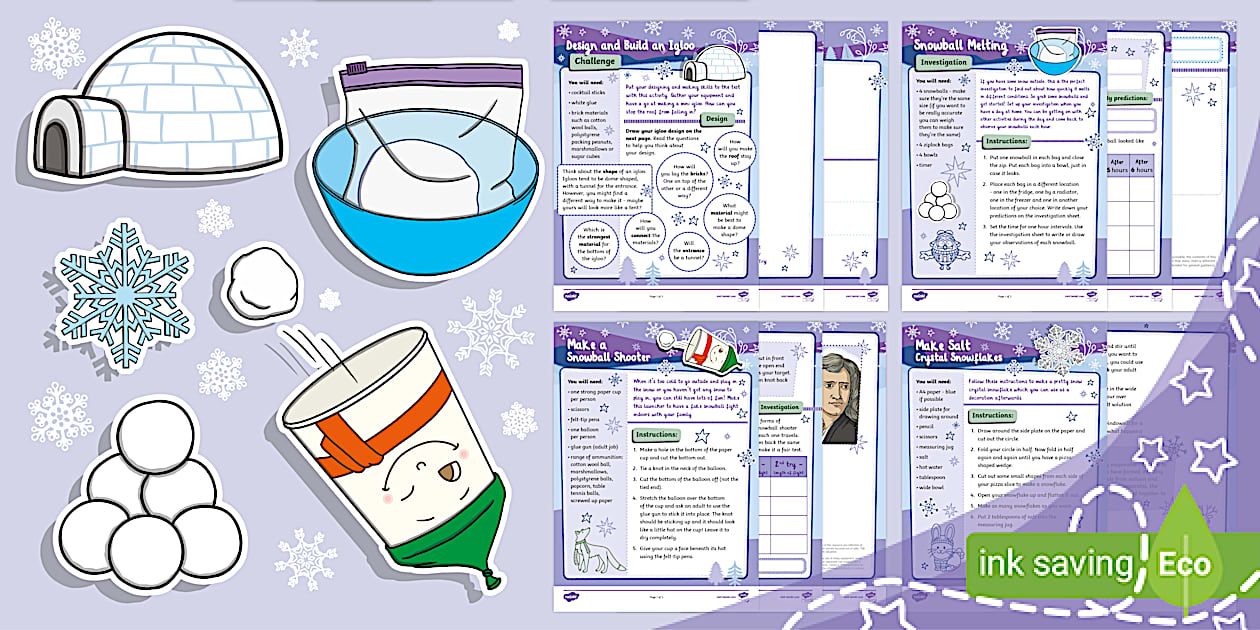 Winter-Themed STEM Challenges Pack (Ages 5 - 7) - Twinkl