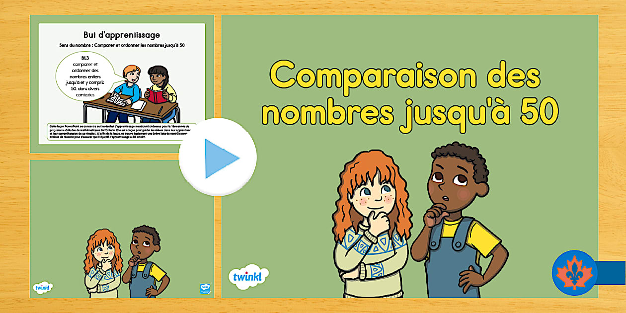 Comparing Numbers up to 50: PowerPoint Lesson French