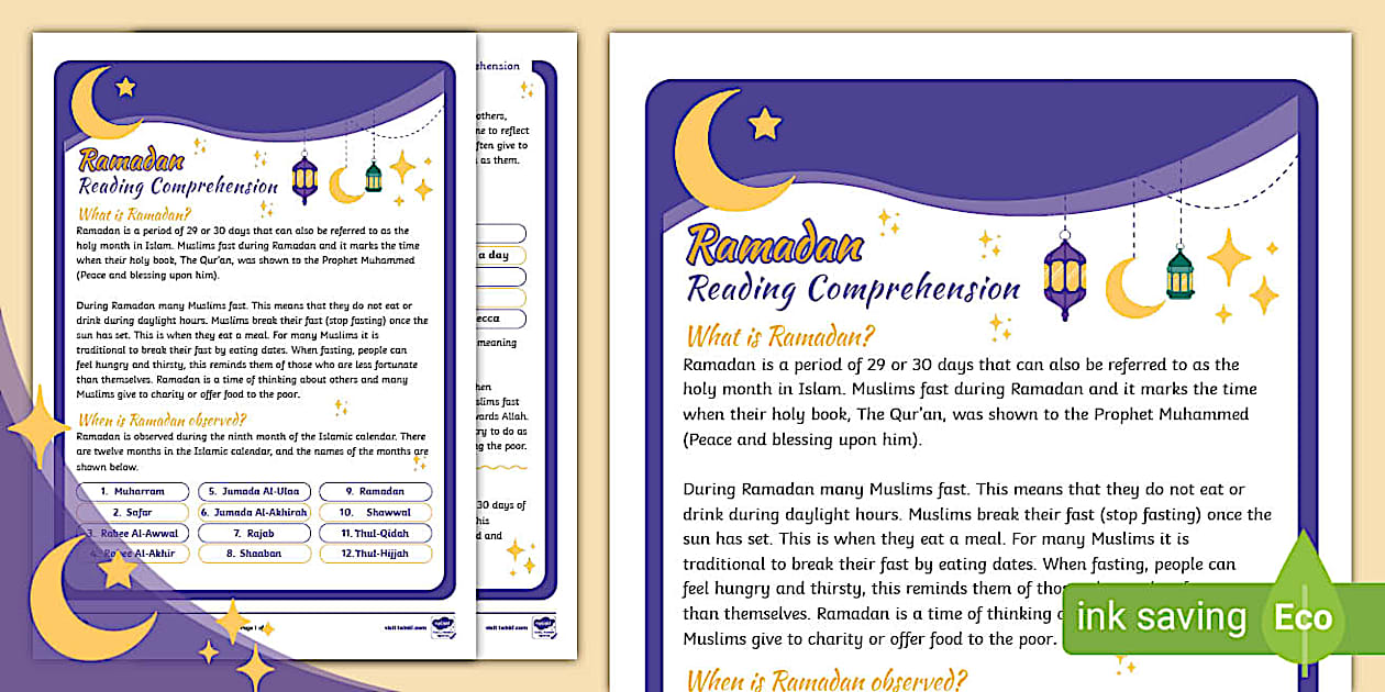 Ramadan Reading Comprehension (Teacher-Made) - Twinkl