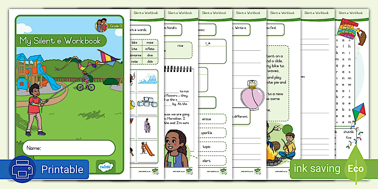 Grade 3 Phonics: Silent e Workbook (teacher made) - Twinkl
