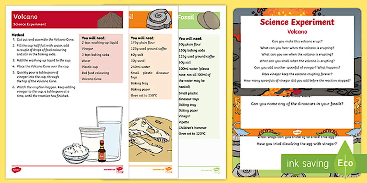 EYFS Dinosaurs Science Experiments Resource Pack - Twinkl